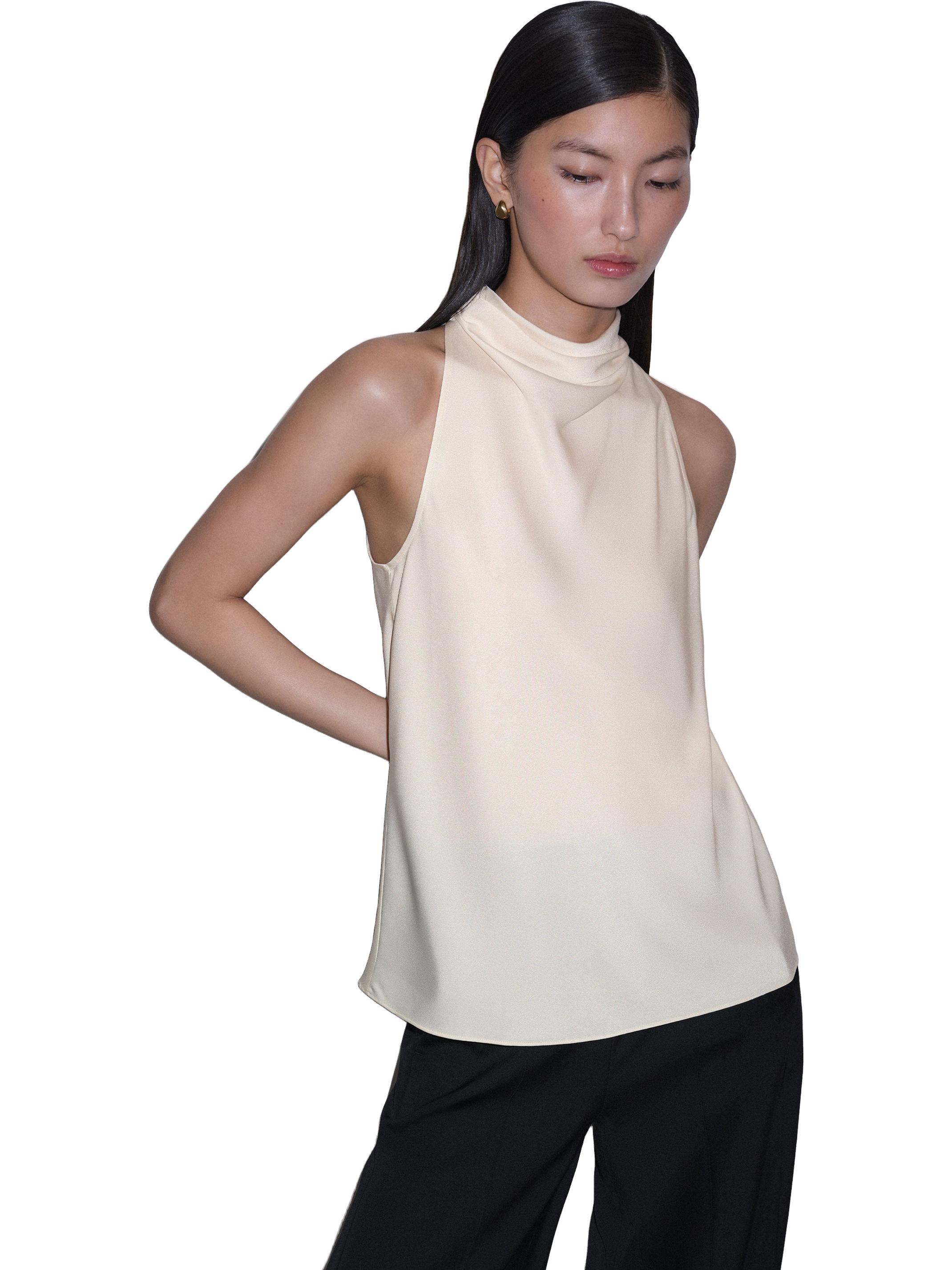 ME+EM ME+EM Cowl Neck Halter Top